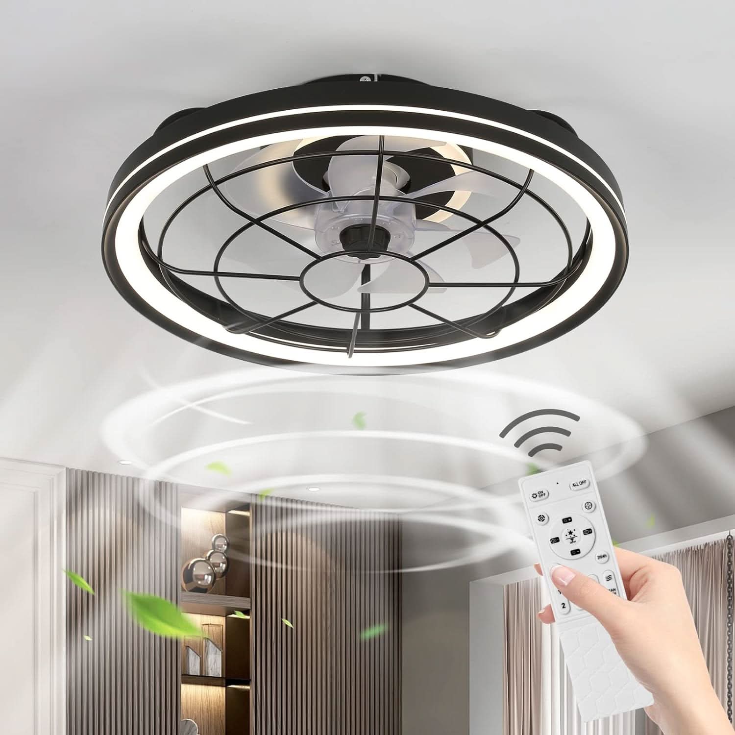 Clint Flush Mount LED Ceiling Fan - Energy-Efficient Comfort