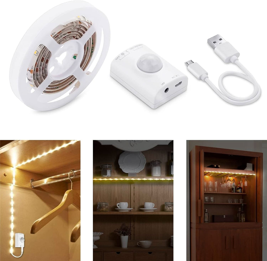 Rechargeable Motion Sensor LED Strip Light Kit - Shop Now!