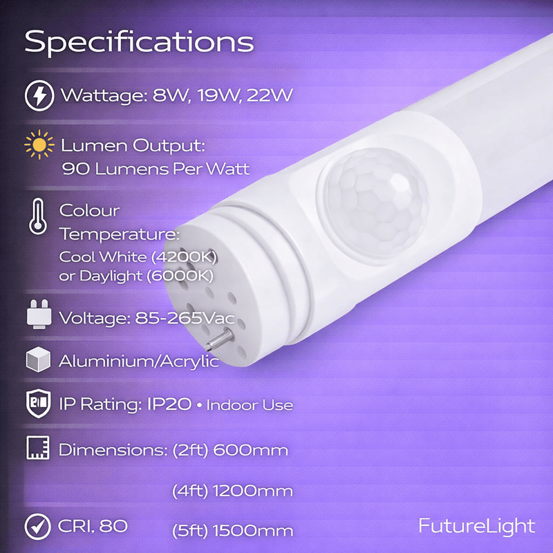 T8 LED Tube - Smart PIR Motion Sensor for Energy Savings - Shop Now ...