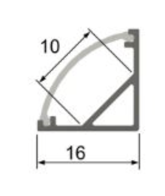 LED Extrusion Corner A13 Profile 2m - Diffused Light Solution