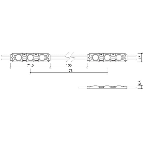 LED Module - 3 Chip | High Efficiency for Signage & Backlighting