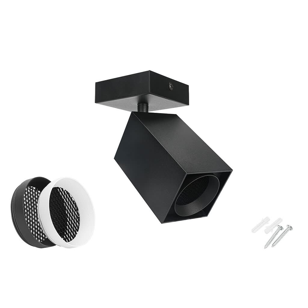 Snypa GU10 Surface Mount Fitting - Square, Matt Black