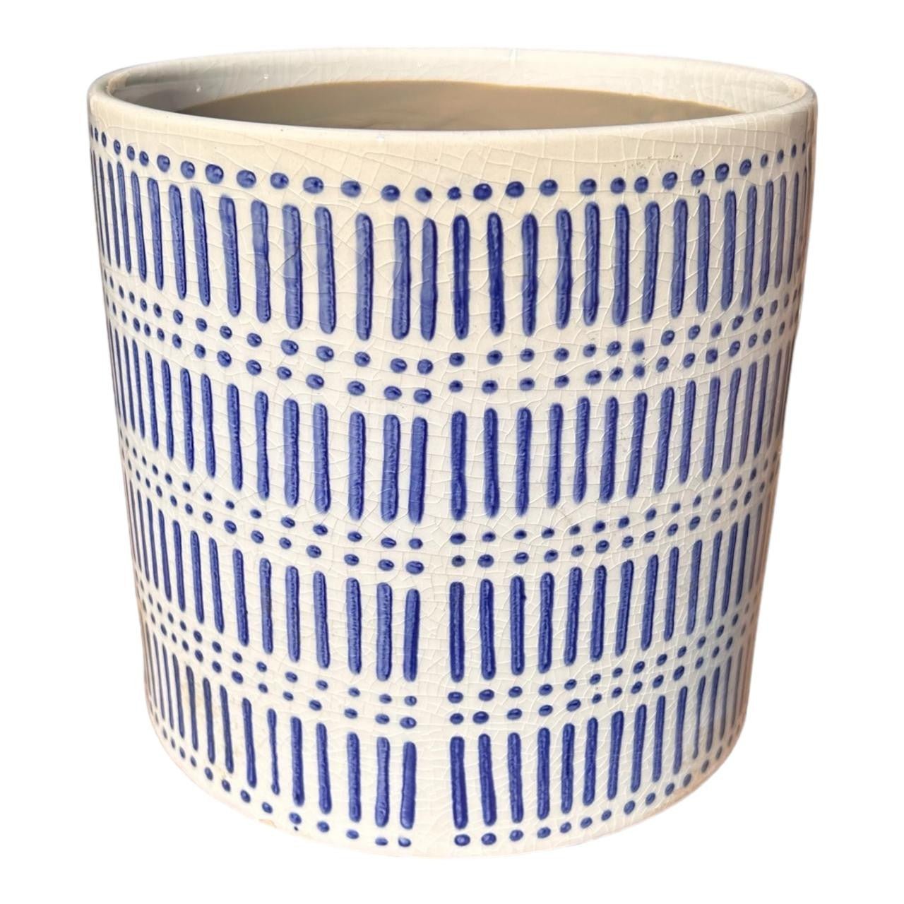 Ceramic Pot - Blue Dots & Dashes | Unique Indoor/Outdoor Decor – Future ...