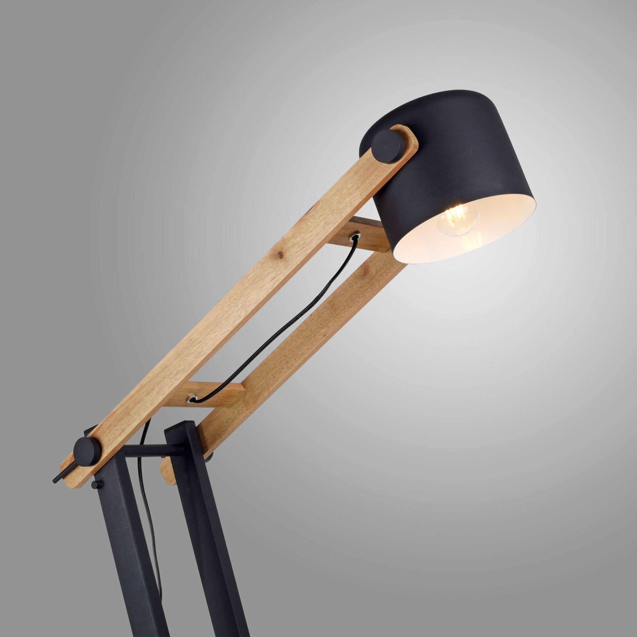 Reach Metal & Wooden Floor Lamp - Adjustable & Stylish Lighting