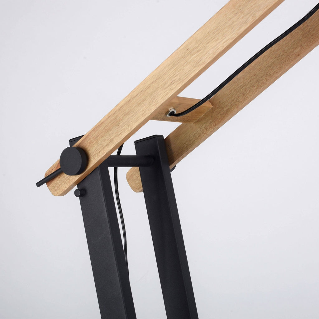 Reach Metal & Wooden Floor Lamp - Adjustable & Stylish Lighting