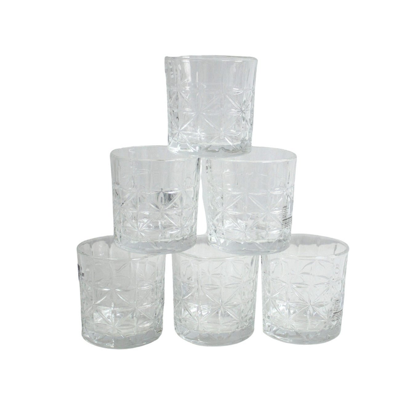Whiskey Tumbler Set of 6 - Stylish Triangle Design for Entertaining ...