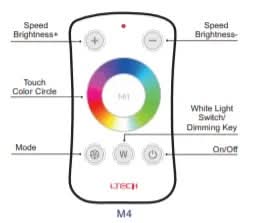 LED Strip Light - M4 RF Receiver 20A with M4 RF RGBW Remote Control ...