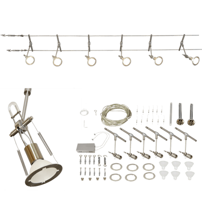 LED 12V Wire Track Lighting System - 10 Meter Span